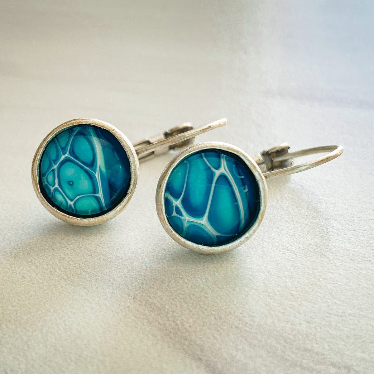 Round Earring Set - Aqua Blue – Klearwater Studio
